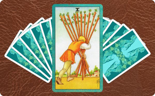 Ten of Wands Tarot Card - Joyful Mystic