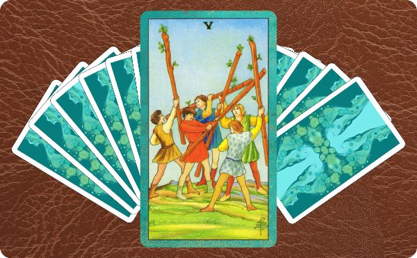 Five of Wands Tarot Card - Joyful Mystic